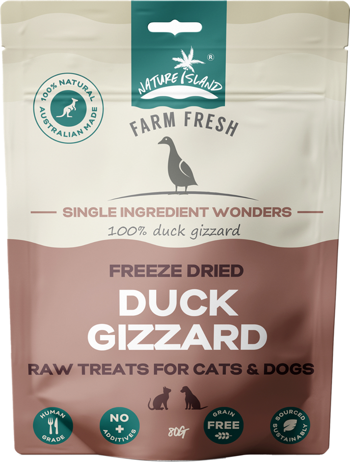Freeze Dried Duck Gizzard Raw treats 80g for Pets – ChokyoPetStore