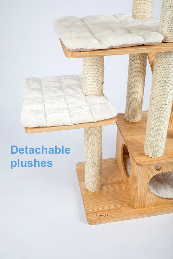HONEYPOT CAT Solid Wood 5-Level Cat Tree - 180172 (146cm). Custom orde ...